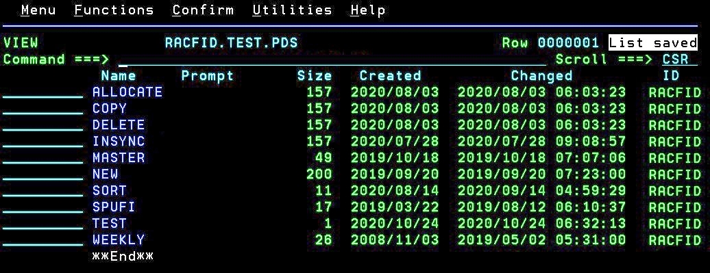 TSO-ISPF Tutorial - Command Line Field on Member List - www.cadcobol.com.br