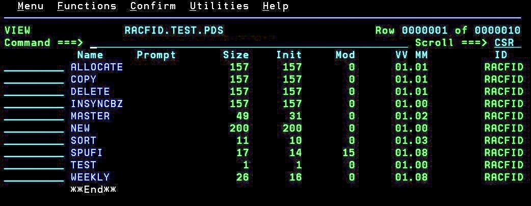 Tso Ispf Tutorial Member List Statistics Br