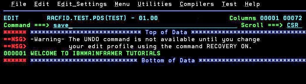 TSO-ISPF Tutorial - View/Edit Options in Dataset - www.cadcobol.com.br